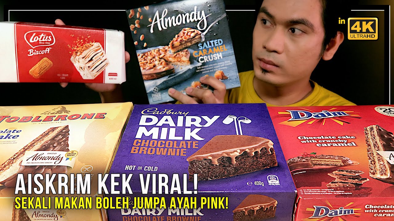 AISKRIM KEK VIRAL ! Kek Lotus Biscoff, Daim, Toblerone, Cadbury ...