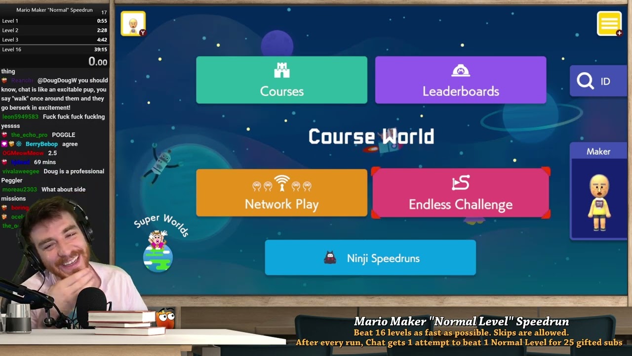 Doug DOMINATES the Mario Maker Speedrun | DougDoug Stream VOD 04/12 ...