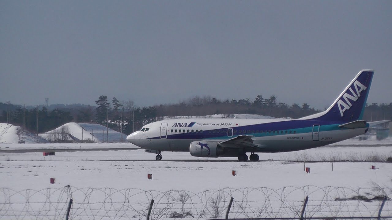雪原のドルフィン "Dolphin on the snow" ANA (ANA Wings) Boeing 737-5L9 JA358K ...