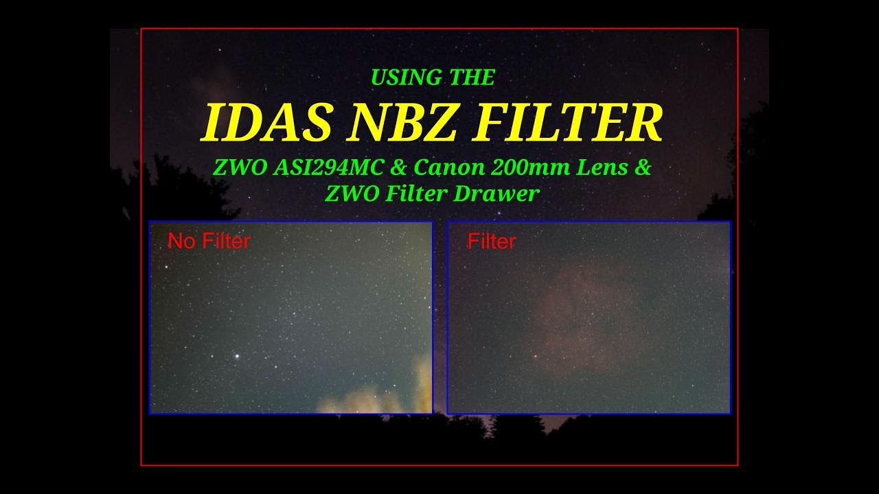 IDAS NBZ FILTER with ASI294MC & Canon Lens & ZWO Filter Drawer - Practice #Shorts - YouTube