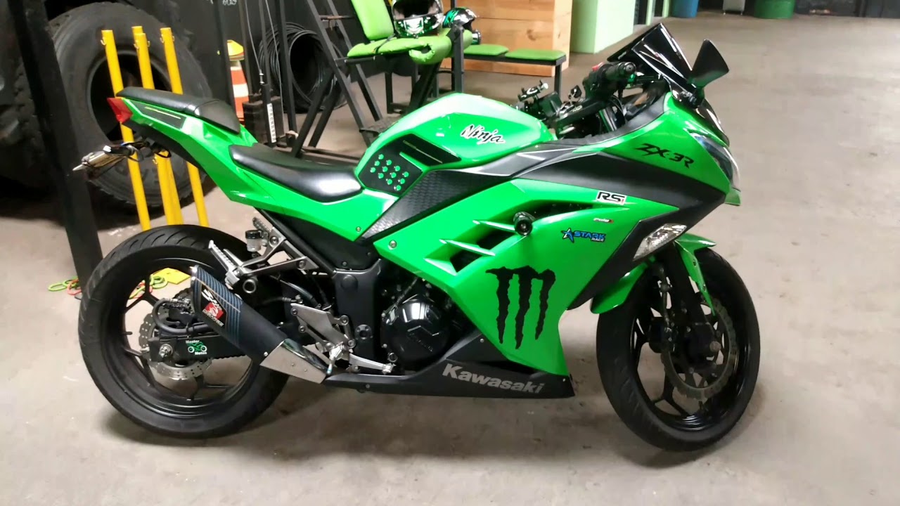 Ninja 300 2013 farol, lanterna e setas em led. - YouTube