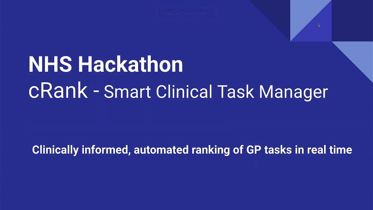 NHS Hack Day #28 Presentations: CRank - YouTube