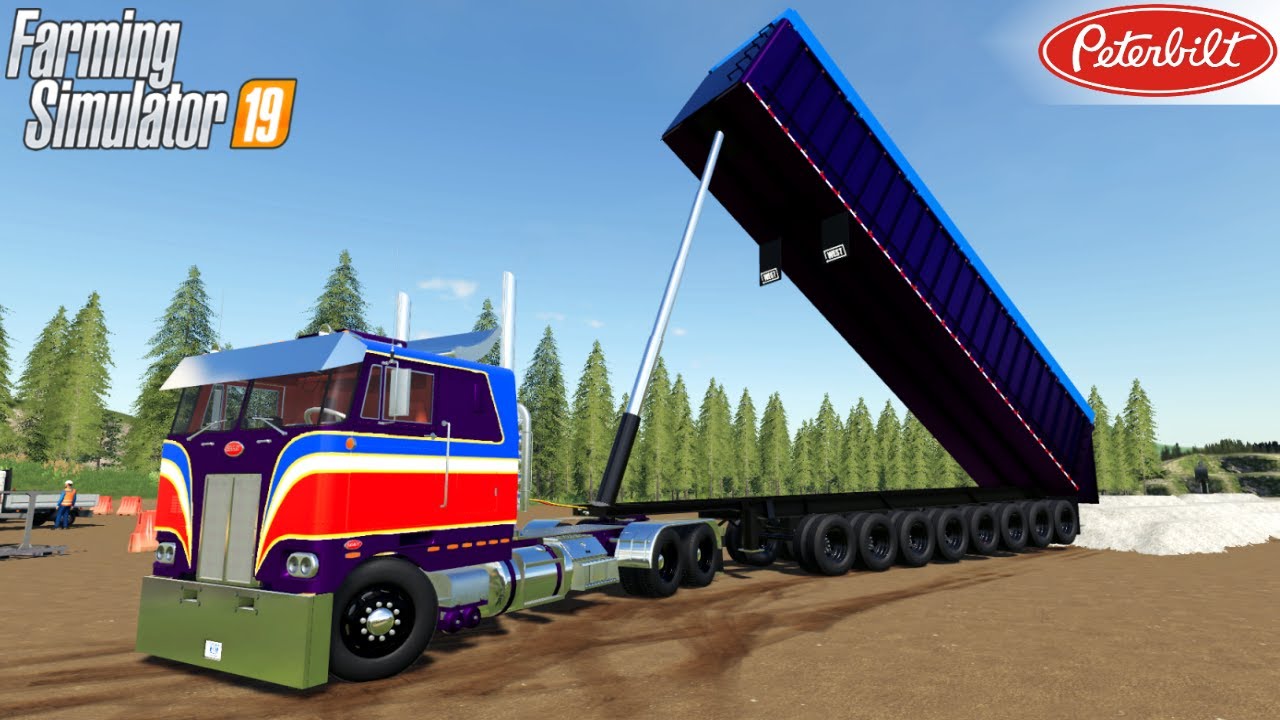 Farming Simulator 19 - PETERBILT 352 CABOVER With Dump Trailer 8 Axle ...
