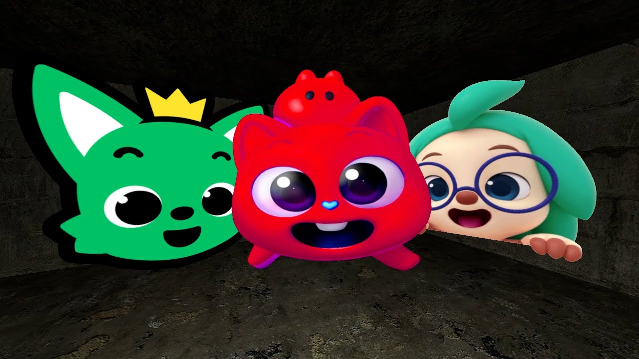 Green Pinkfong Head, Hogi Head, Red Ninimo Nextbot Chases Me in Garry's ...