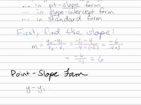 Big Fancy Example - Writing an Equation for a Line - YouTube