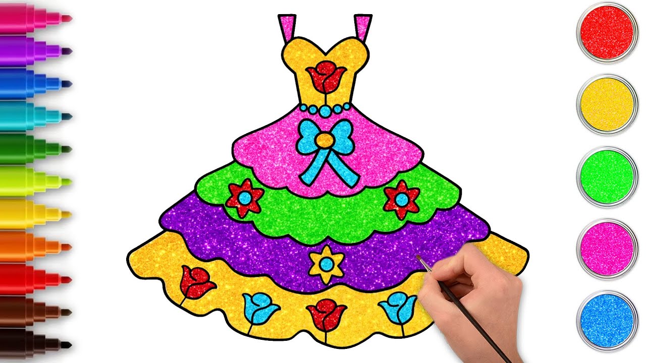 👗 How to Draw a Beautiful Princess Dress | Easy Drawings for Kids ...