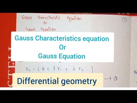 Gauss Equation | Differential geometry | Section - 3 - YouTube