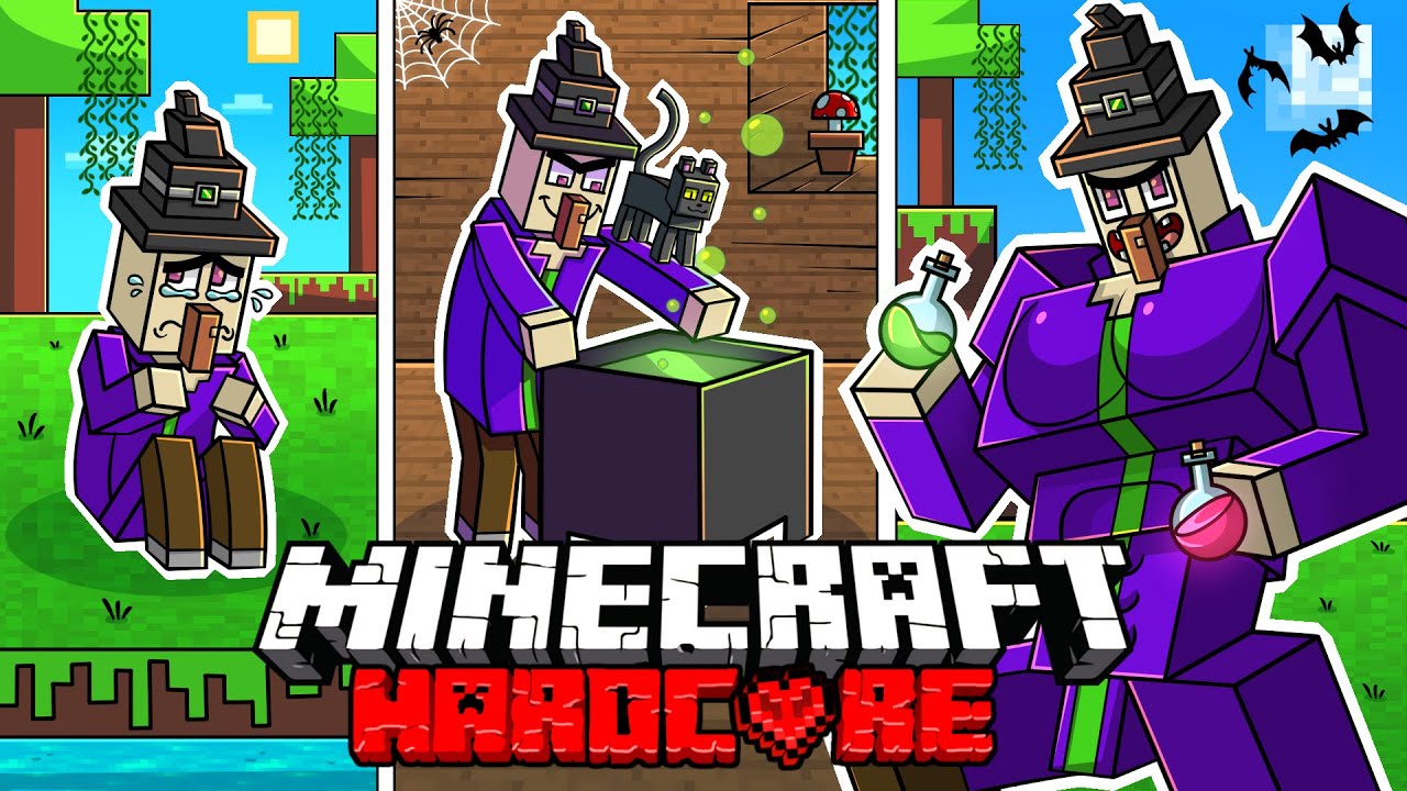 I Survived 1000 Days as a SCARY WITCH in HARDCORE Minecraft - Halloween ...