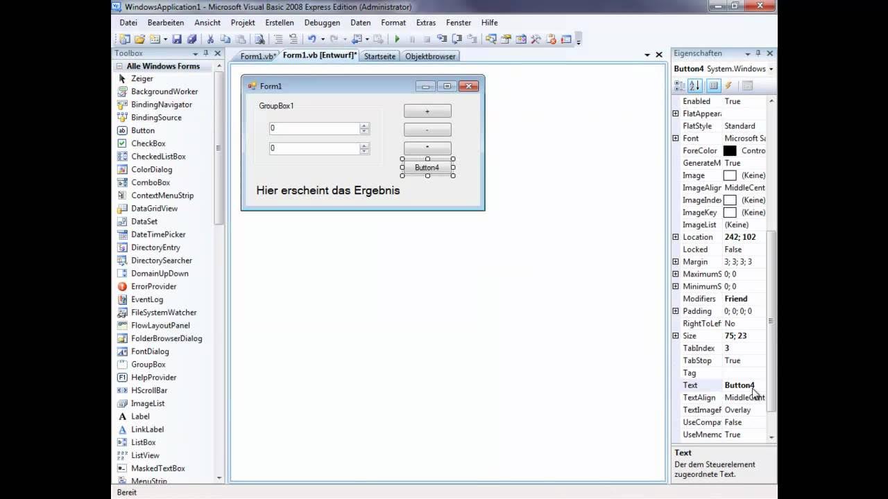 Taschenrechner programmieren mit visual Basic (Deutsch) - YouTube