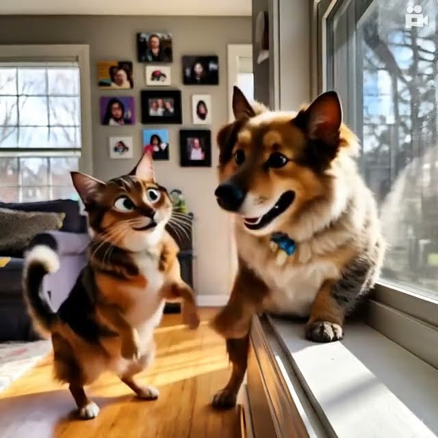 cute dog and cat dancing - YouTube