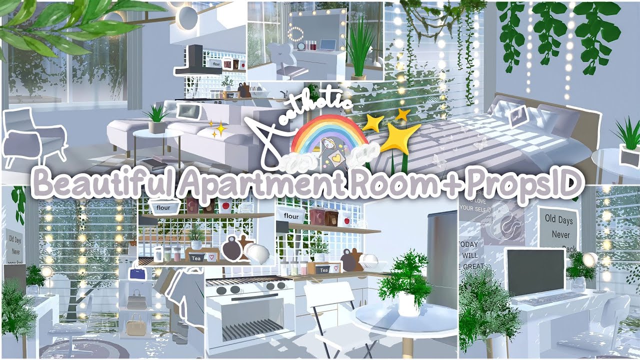 Beautiful Apartment Room + PropsID 🌸 Aesthetic : Sakura School ...