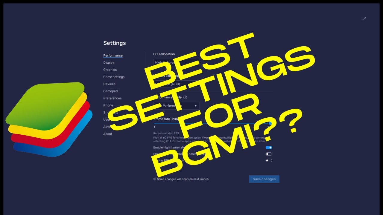 Bluestacks Setting For BGMI 1080p + 90fps || 2023 Edition - YouTube