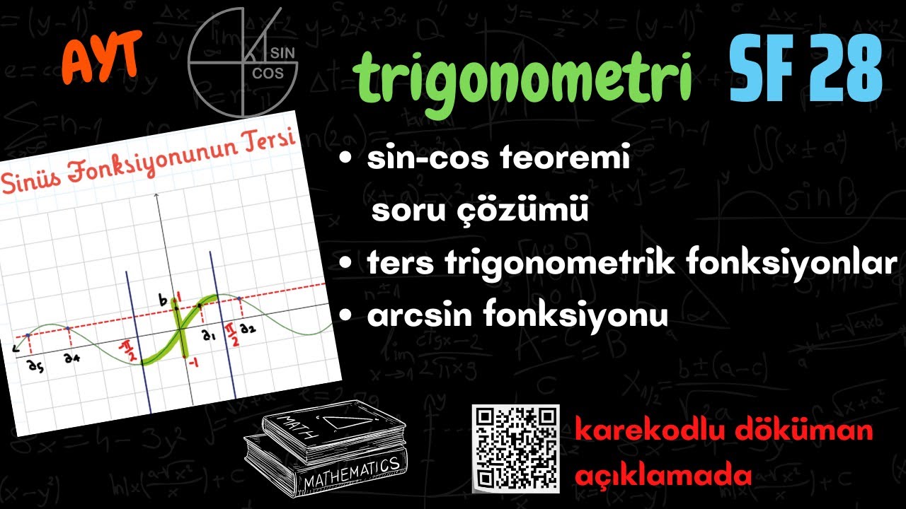 28 Trigonometri🔆Sin-Cos Teoremi soru çözümü🔆Ters Trigonometrik ...