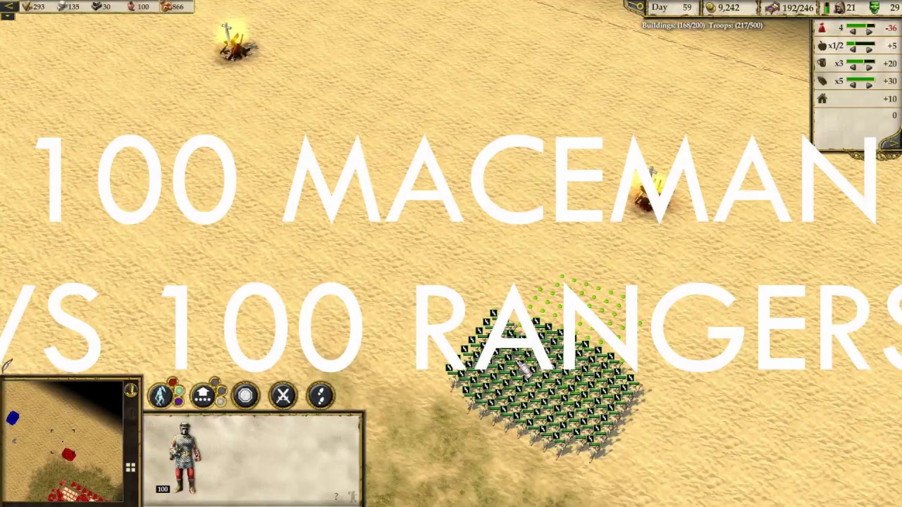 Stronghold Crusader 2|100 Maceman vs 100 Rangers - YouTube