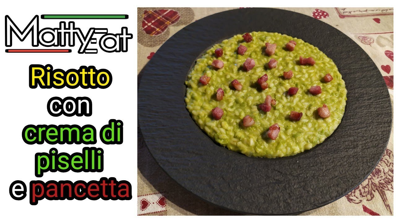 Risotto con crema di piselli e pancetta - YouTube