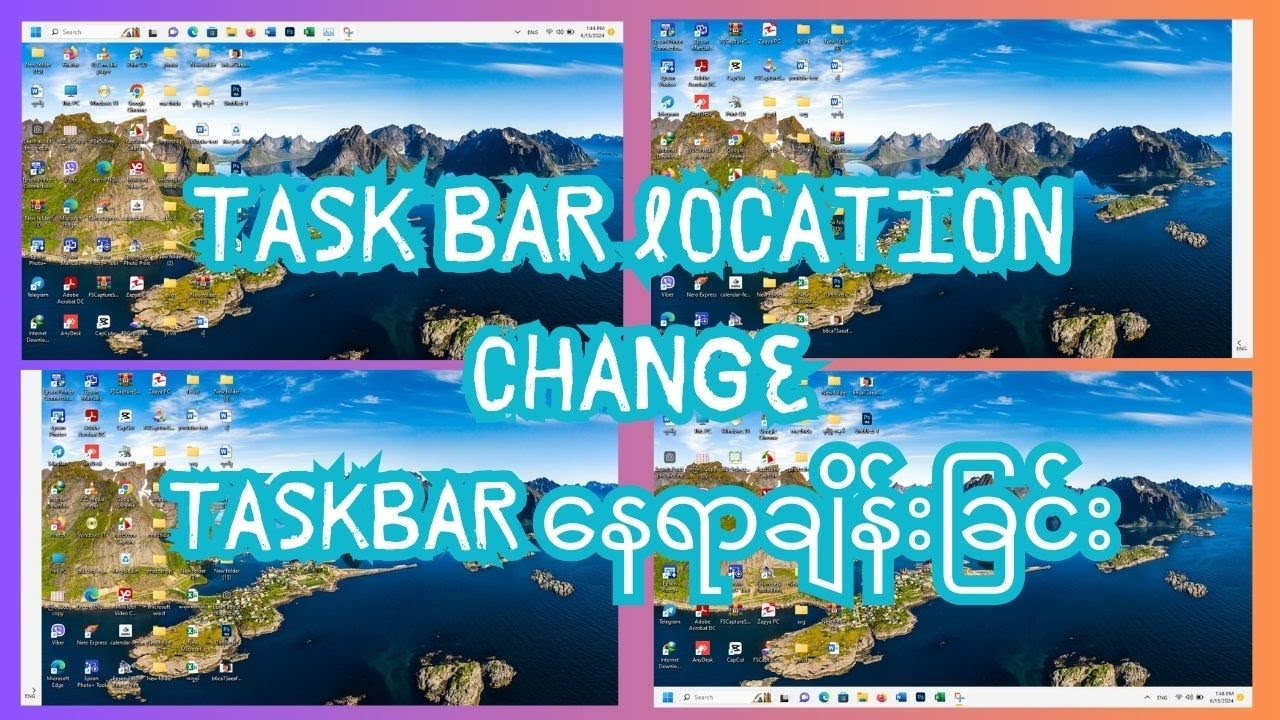 taskbar location change(taskbar နေရာပြောင်းခြင်း) - YouTube