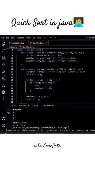 🔴 Quicksort Algorithm In Java Fastest Sorting Code And Optimization