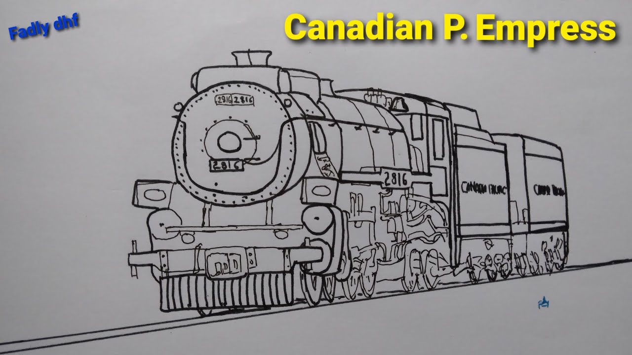 How to draw Canadian Pacific Empress 2816 | amtrak trains drawing - YouTube