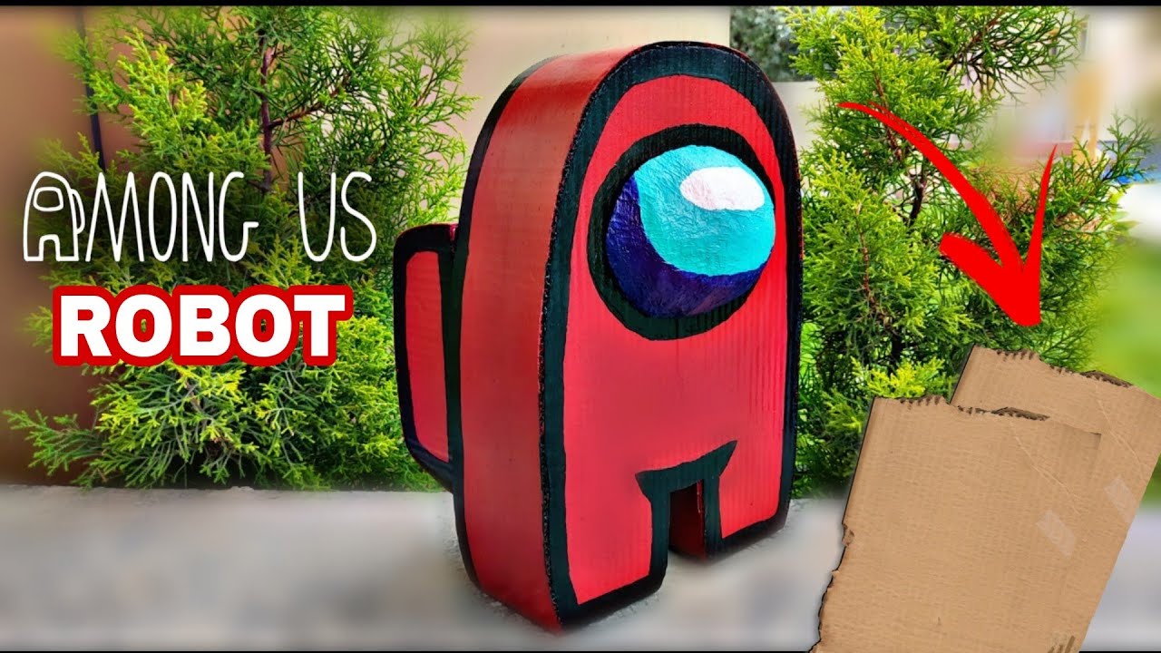 I made Working Among us Robot from cardboard - YouTube