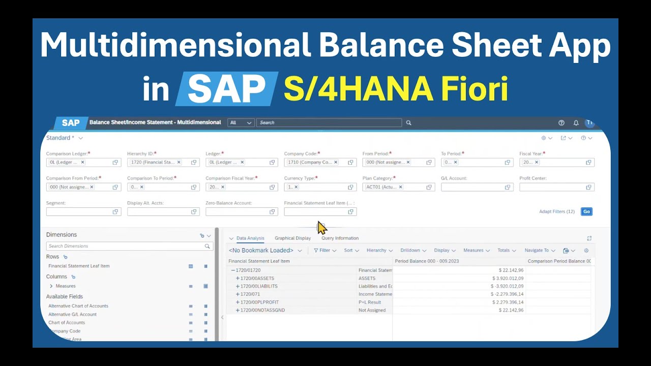 Multidimensional Balance Sheet Analysis App in Fiori explained (F3084 ...