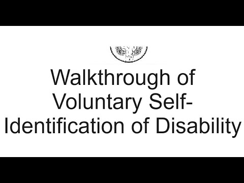 Walkthrough of Voluntary Self-Identification of Disability Form - Form ...