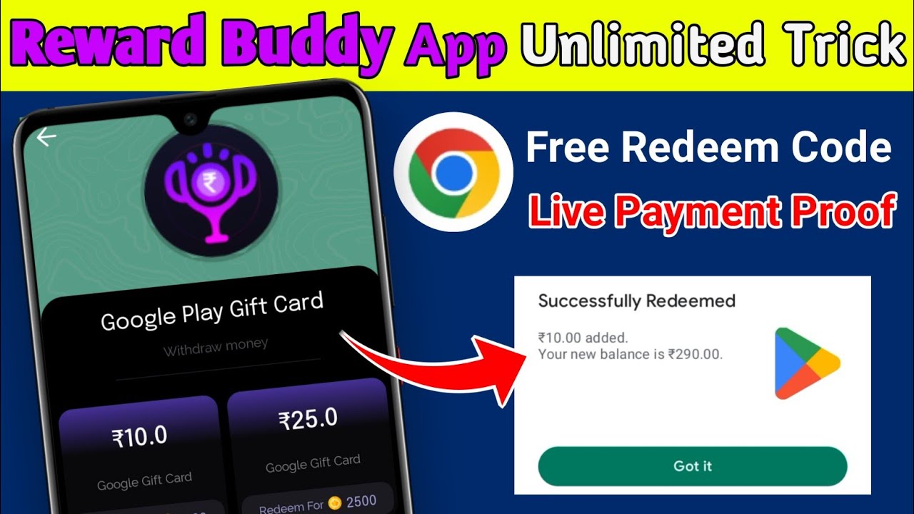 Reward Buddy App Unlimited Trick | Google Play Redeem Code App | Reward ...