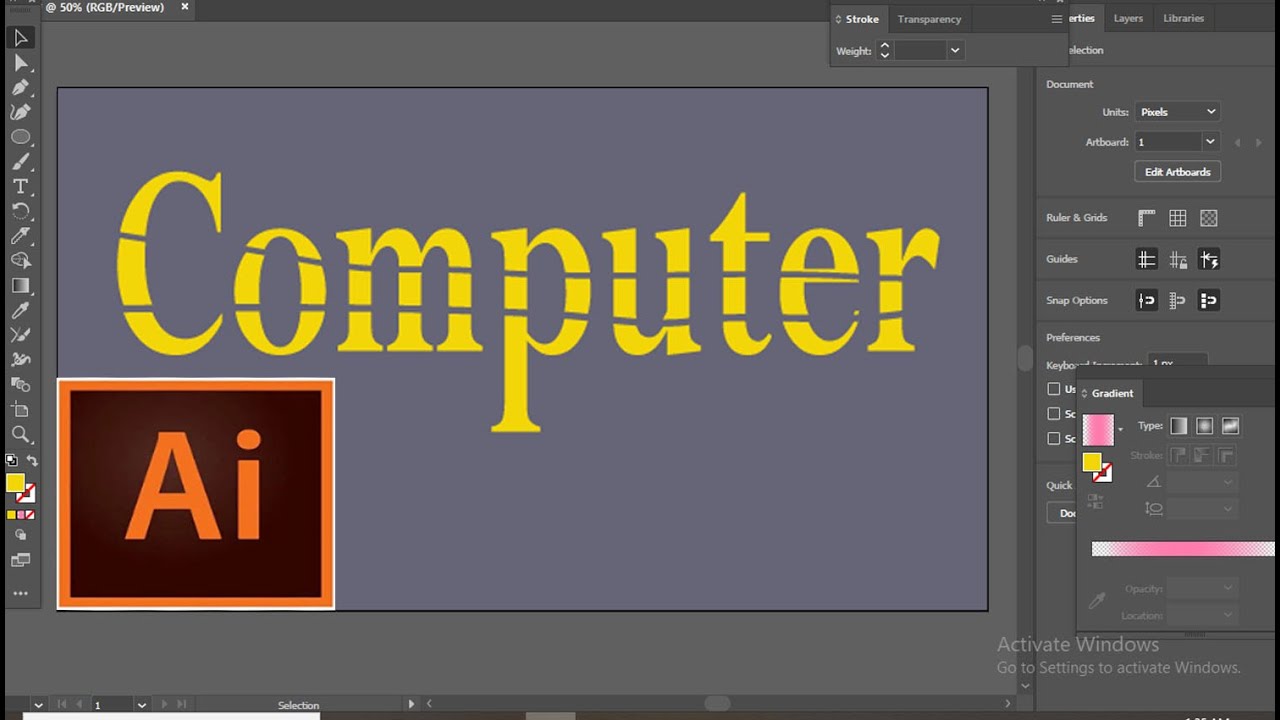 Create Text Logo Adobe Illustrator - YouTube