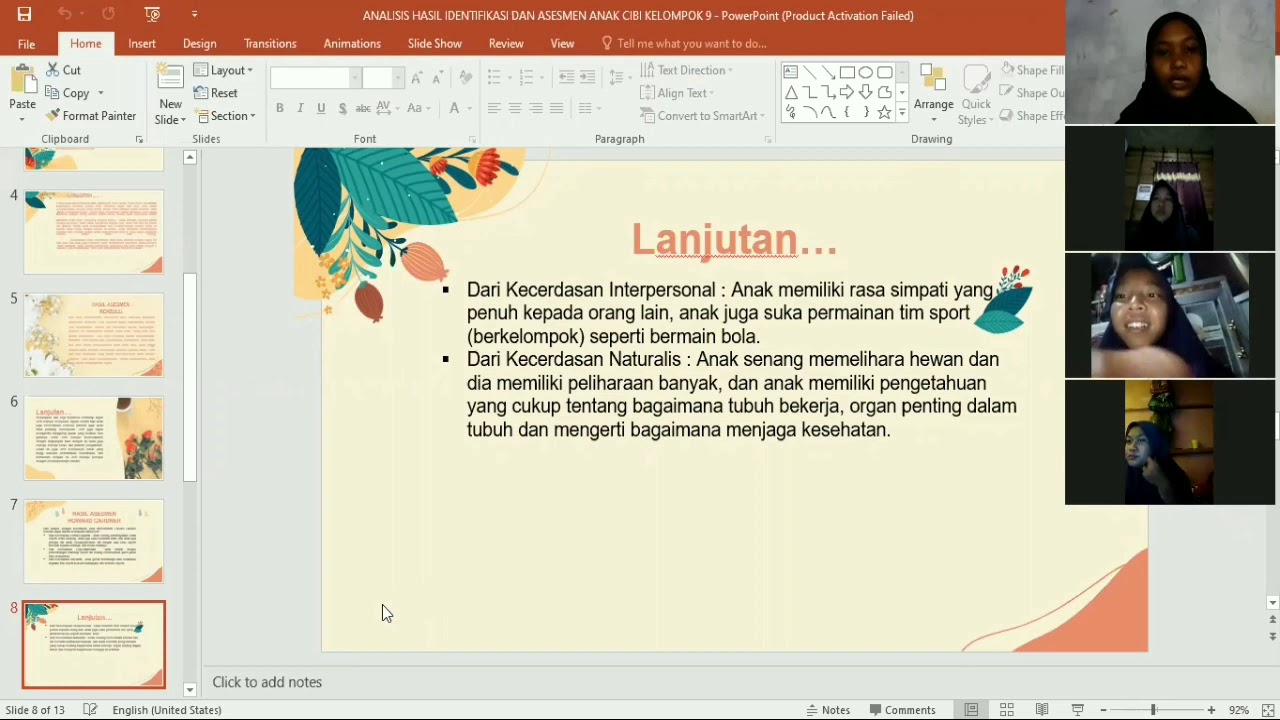 Hasil Analisis Instrumen Identifikasi dan Asesmen Anak CIBI_Kelompok 9 ...