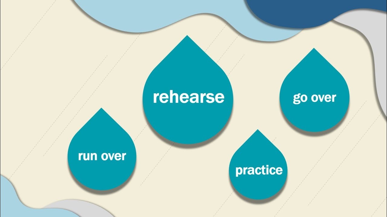 Do you know the meaning of these verbs? practice, rehearse, go over ...