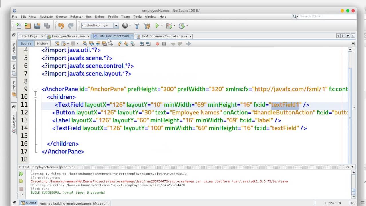 24 JAVA FX design UI actions & events FXML - YouTube