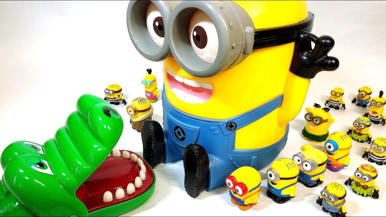 Minions Dive into the Crocodile! Kevin,Stuart,Bob,Minions Toys Funny ...