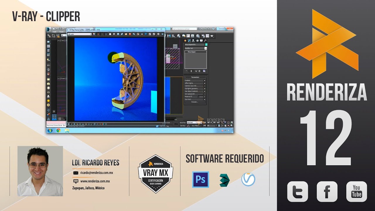 12 Herramienta clipper en V-ray 3.0 - YouTube