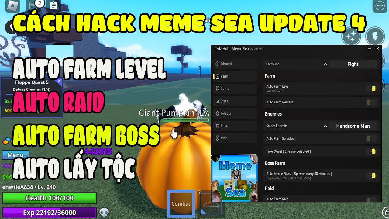 Cách Hack MEME SEA UPDATE 4 Trên Điện Thoại Auto Farm Max Level 2400 ...