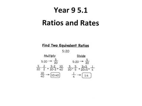 Year 9 Ratios Lesson 1 - YouTube