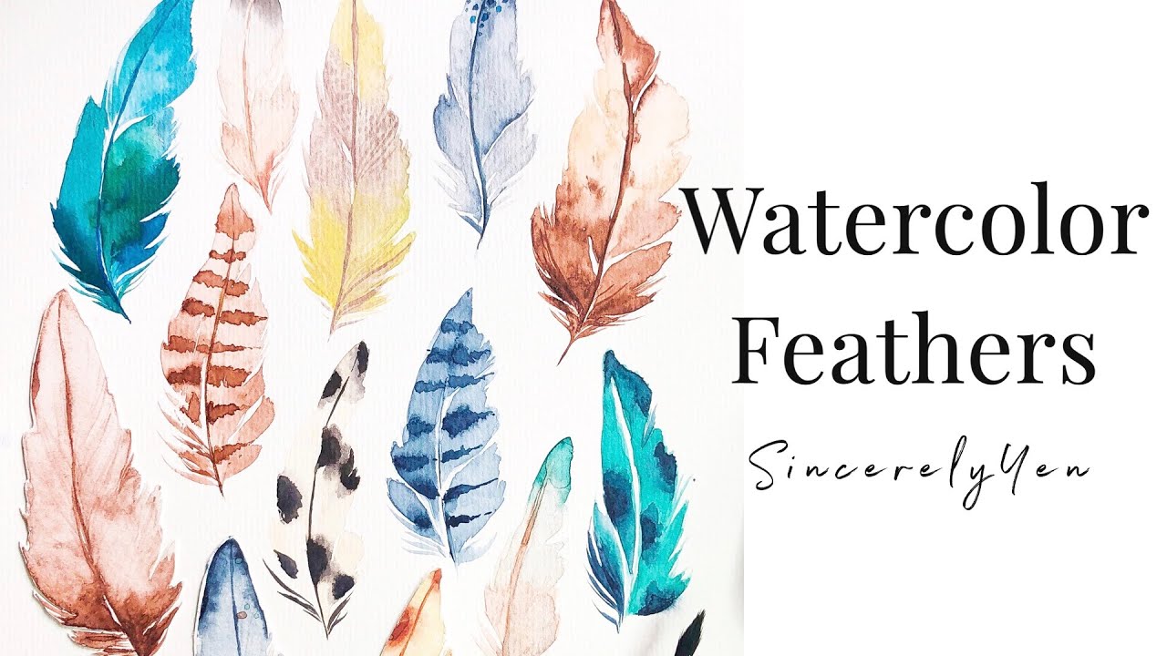 Watercolor Feathers | Fun and Easy Tutorial - YouTube