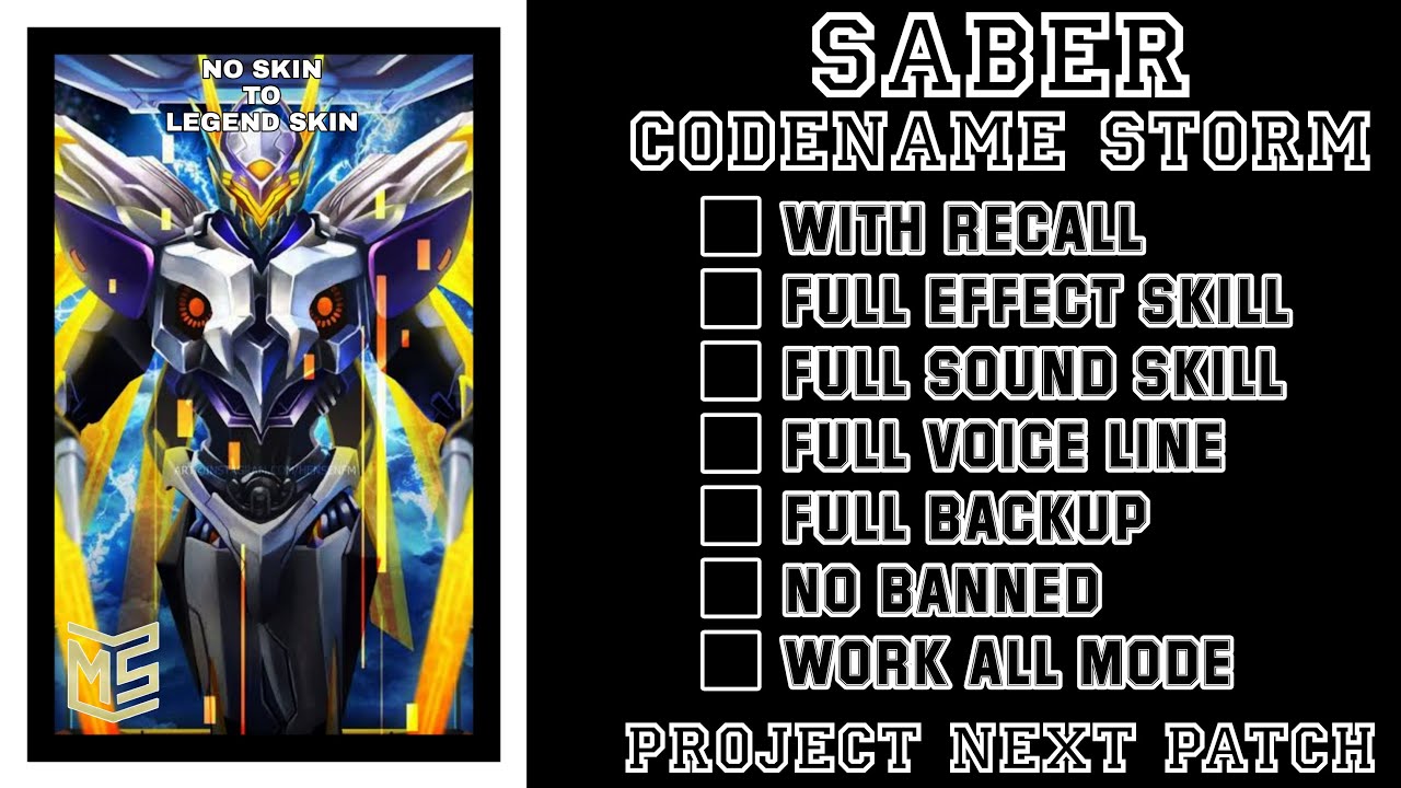 Saber Legend Codename Storm Skin Script No Password Full Voice & Full ...