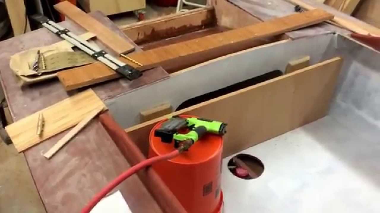 Boat building progress: trim work, seating, splash well venting - YouTube