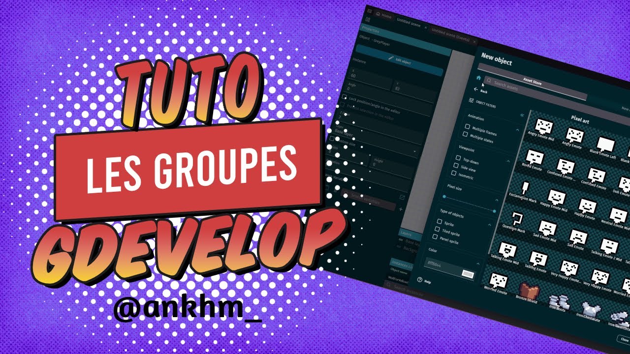 Tuto GDevelop 5 - Les groupes d'objet (eng sub) - YouTube