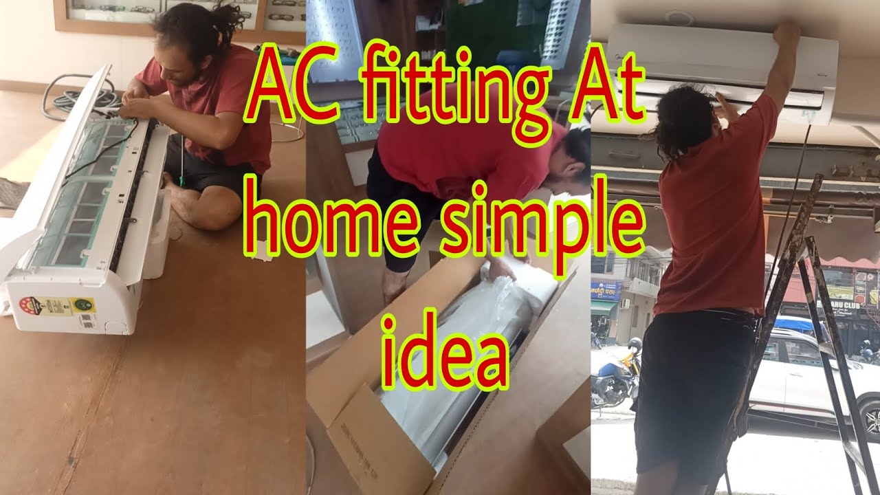 split AC fitting at home \ simple tips and trick ac fitting \ idea ...