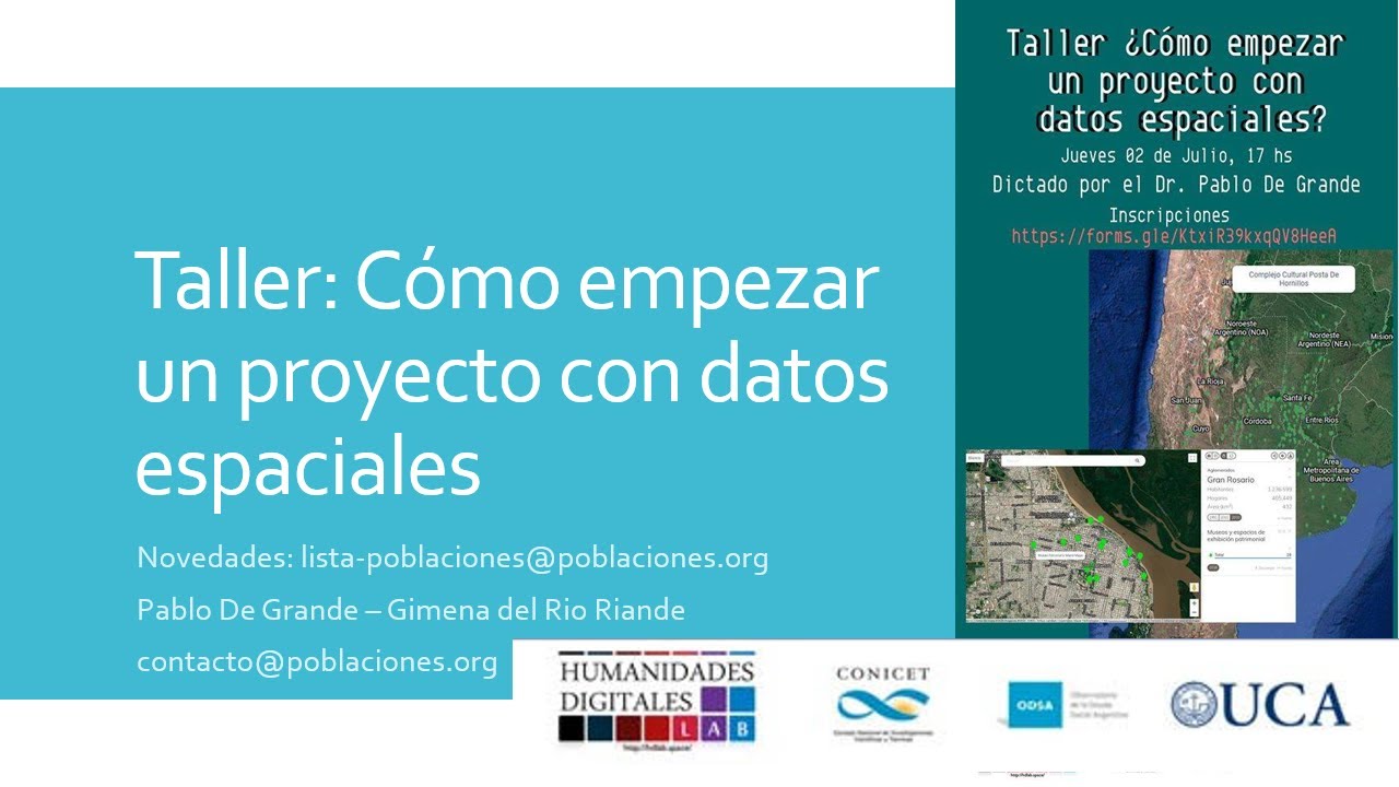 Taller Cómo Empezar Un Proyecto Con Datos Espaciales 2 7 20 Youtube