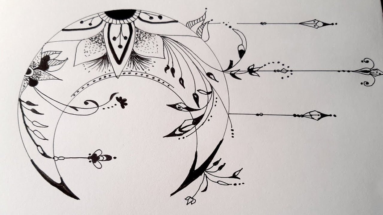 How to draw Moon Mandala Art | easy tutorial | - YouTube