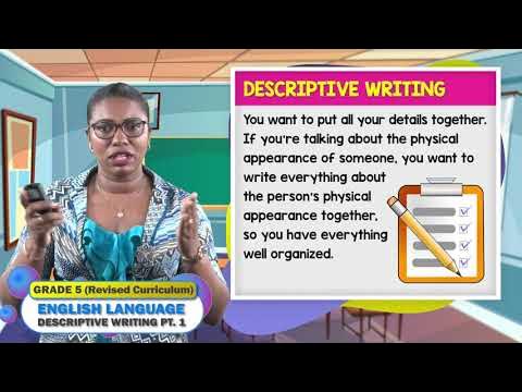 English Language - Grade 5: Descriptive Writing Pt. 1 - YouTube