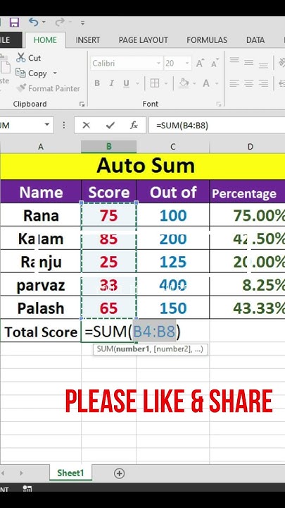 🔥Excel for Auto sum #excel#exceltips #shorts #education #viralshorts #exceltips #exceltutorial ...