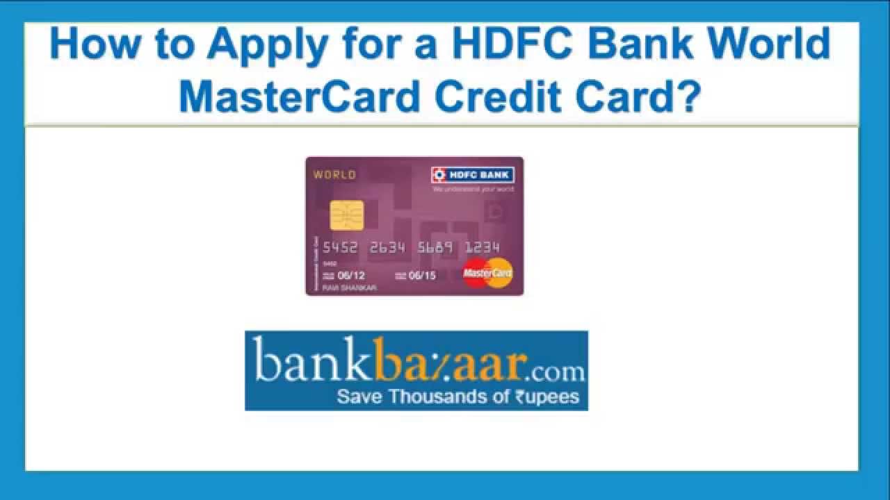How To Apply for a HDFC Bank World Master Credit Card - YouTube