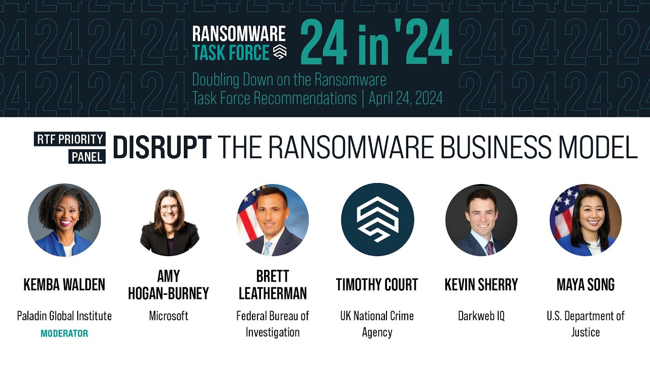 Panel Discussion: Disrupt | Ransomware Task Force 24 in '24 - YouTube