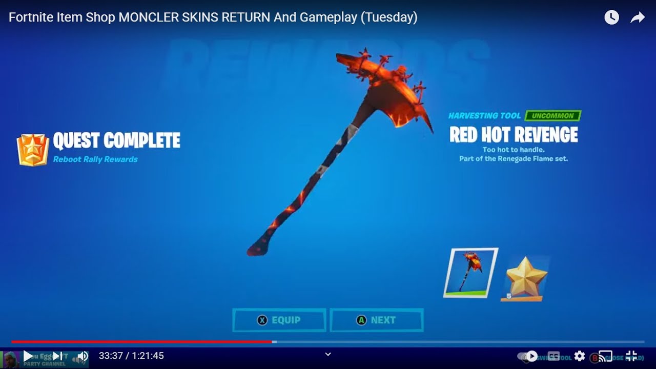 Fortnite Item Shop MONCLER SKINS RETURN And Gameplay (Unlocking Red Hot ...