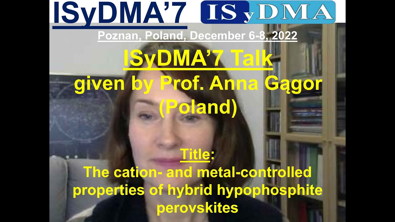 ISyDMA’7; Talk: Pr. Anna gagor (Poland) - YouTube