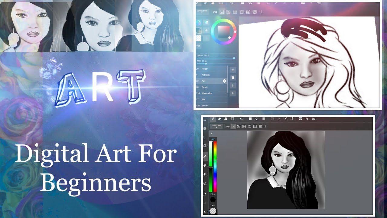 Learn Digital Portrait Basics / Easy & Simple / Art Techniques - YouTube