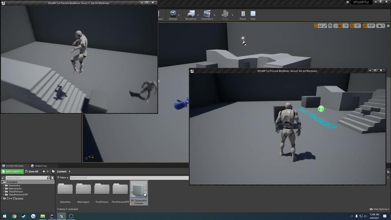 Unreal Engine C++ Convert Singleplayer Feature to Multiplayer: "Actor Spawning" - YouTube