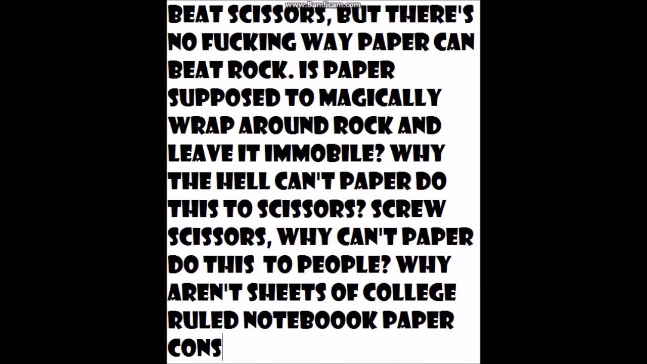 How can paper beat rock? ((CONTAINS BAD WORDS)) - YouTube